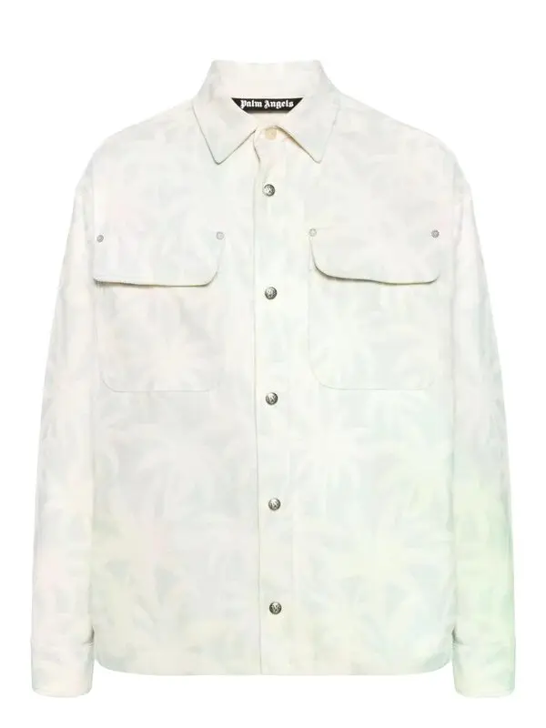 Palm Angels Palms Cotton Overshirt - Blue
