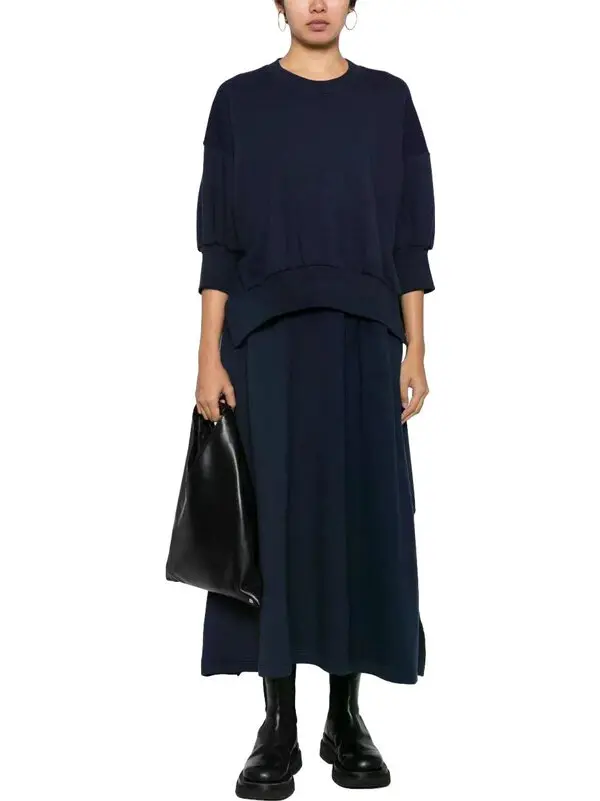 Yohji Yamamoto High-waisted Pleated Midi Skirt - Blue