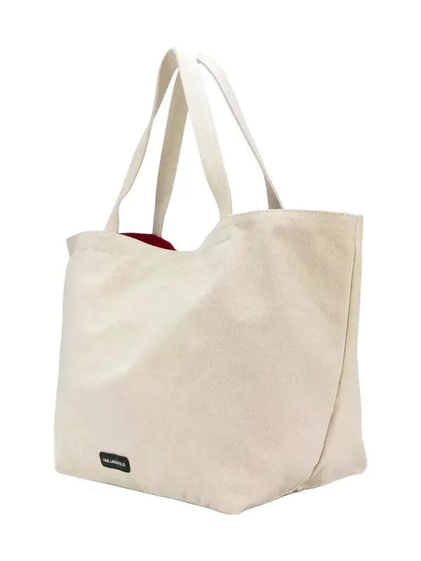 Karl Lagerfeld Rue St-guillaume Canvas Tote Bag - Neutrals