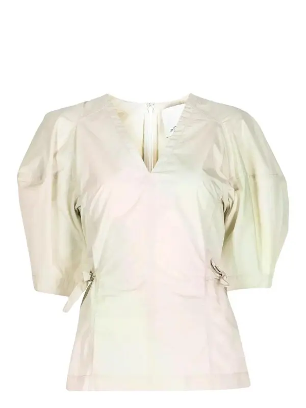 3.1 Phillip Lim Off-white Cotton Blend V-neck Top - Neutrals