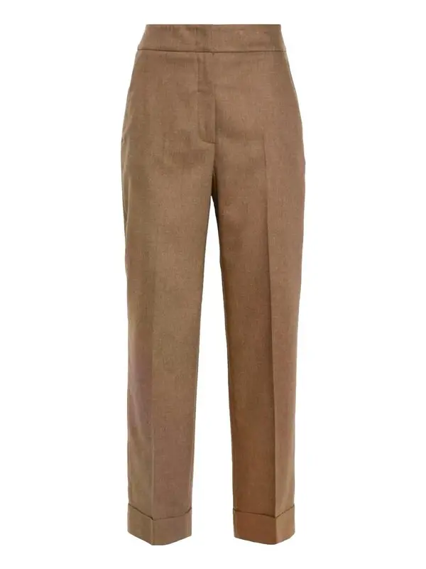 Peserico Tailored Trousers In Wool Blend - Brown