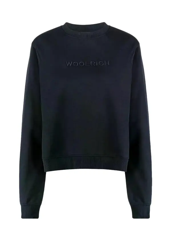Woolrich Logo Embroidered Crew Neck Sweatshirt - Blue