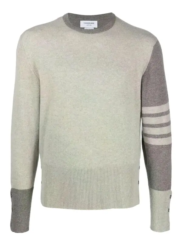Thom Browne 4-bar Stripe Cashmere Jumper - Neutrals