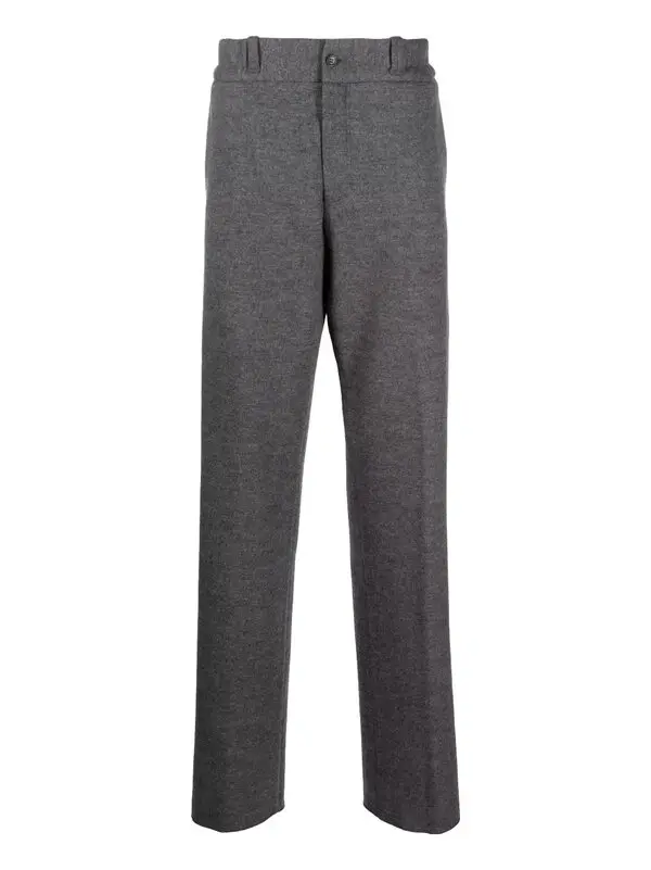 LANVIN High-rise Straight-leg Trousers In Dark Virgin Wool - Grey