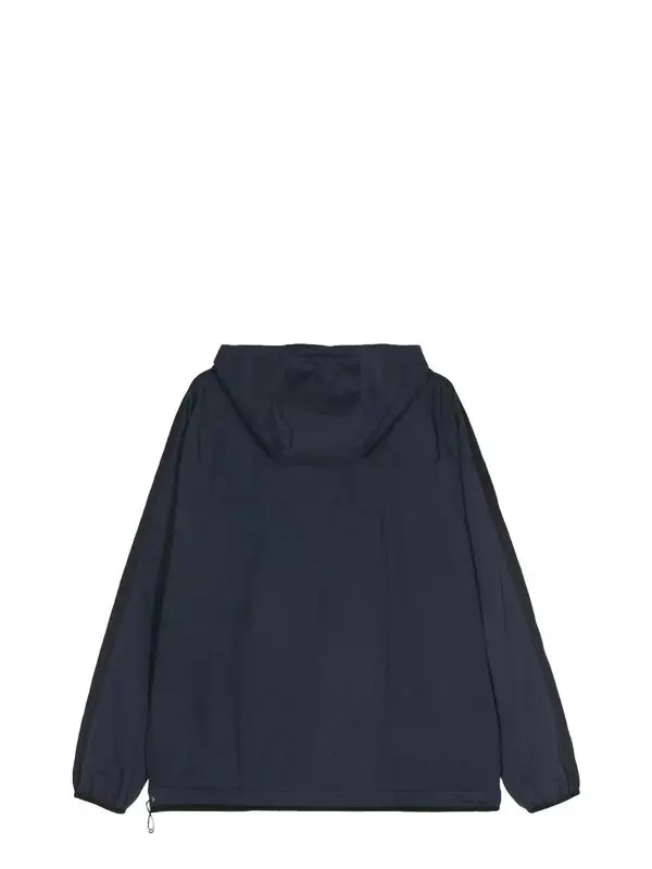 RANRA Twill-weave Half-zip Hoodie - Blue
