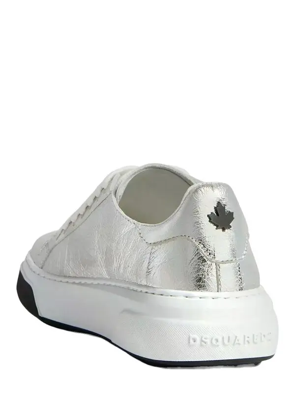 Dsquared2 Metallic-finish Lace-up Sneakers - Silver