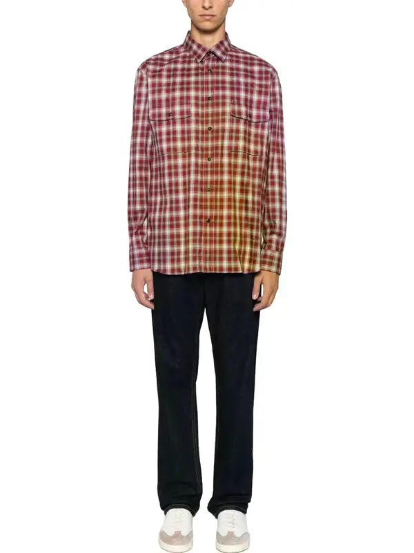 Brioni Checked Shirt - Red
