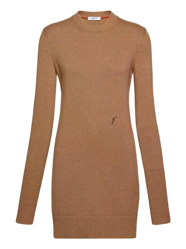 FERRAGAMO Cashmere Mini Dress - Neutrals