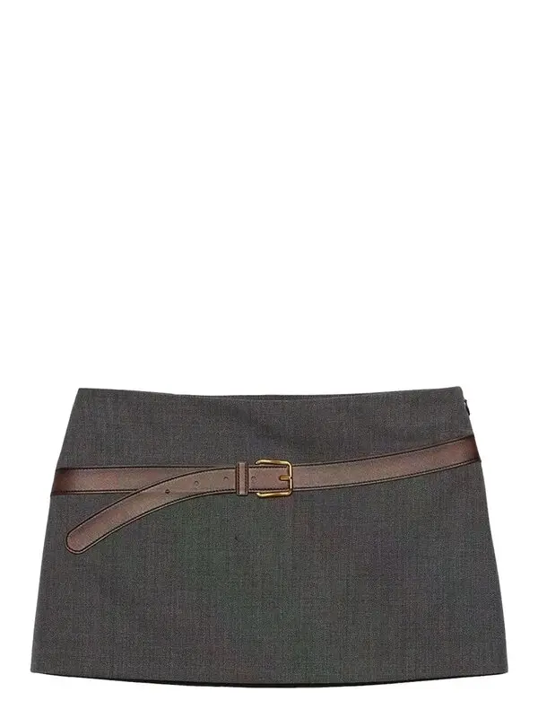 Prada 3d Printed Belt Mini Skirt - Grey