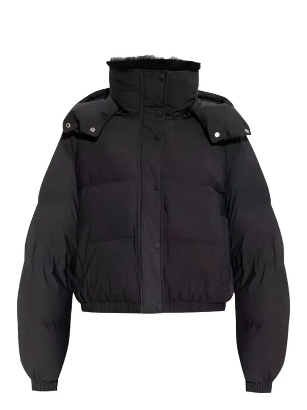 YVES SALOMON High-neck Puffer Jacket With Faux-fur Trim - Black