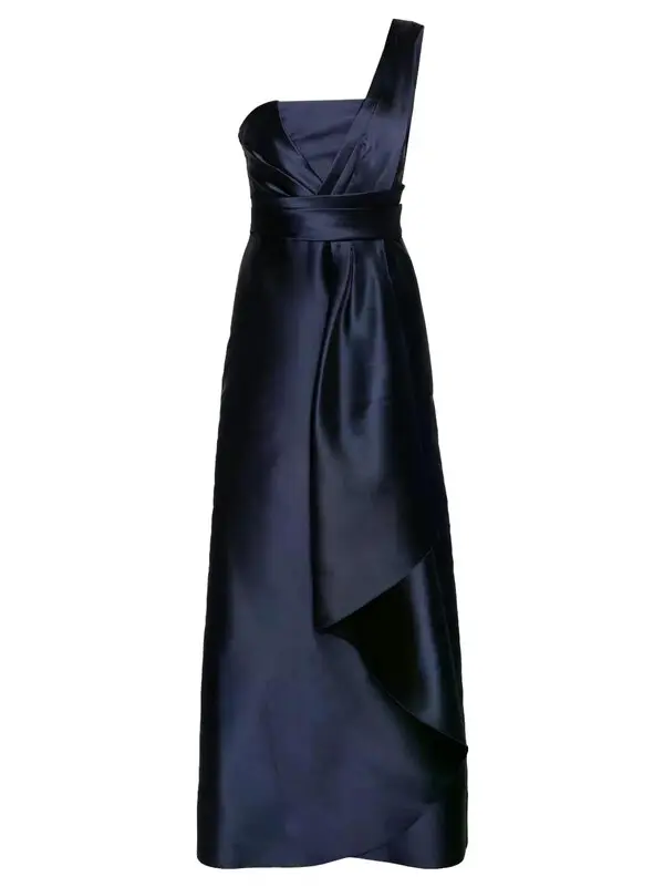 Alberta Ferretti Mikado One-shoulder Maxi Dress - Blue