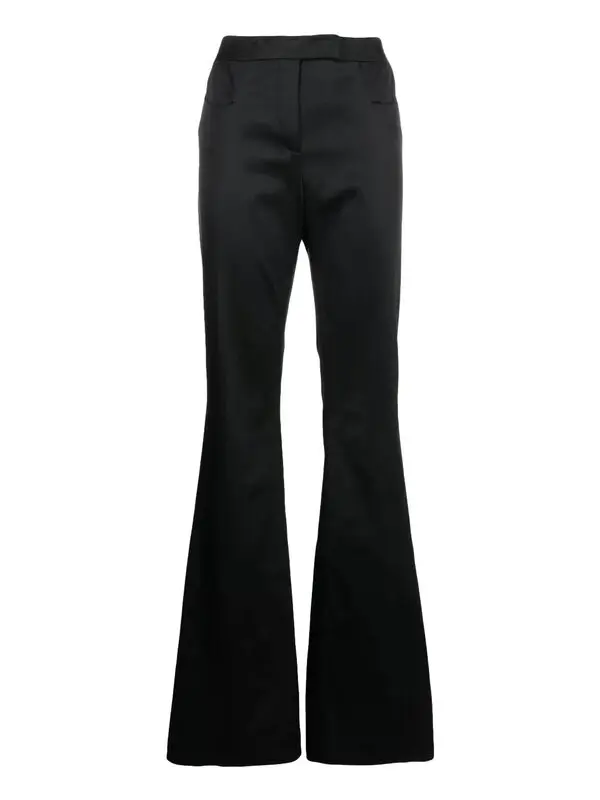 TOM FORD Flared Satin Trousers - Black