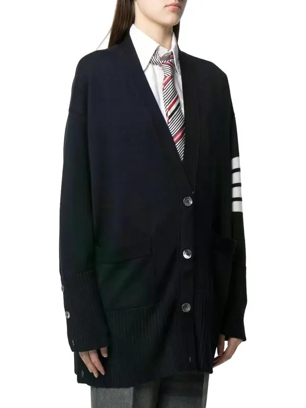 Thom Browne Four-bar Stripe Cardigan - Blue