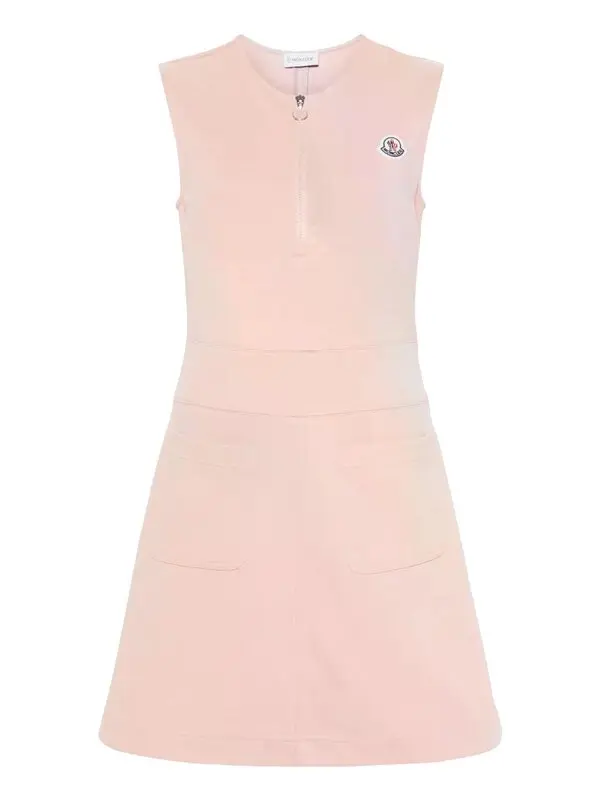 Moncler Logo-appliqué Mini Dress - Pink