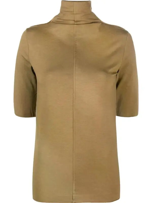 THOM KROM Roll-neck Half-sleeved T-shirt - Brown