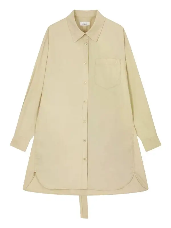 STUDIO TOMBOY Longline Button-up Shirtdress - Neutrals