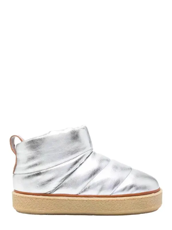 Isabel Marant Étoile Metallic Leather Ankle Boots - Silver