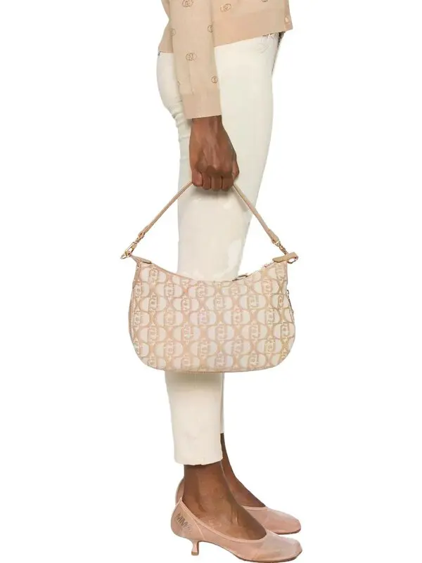 Liu Jo Logo Jacquard Shoulder Bag - Neutrals