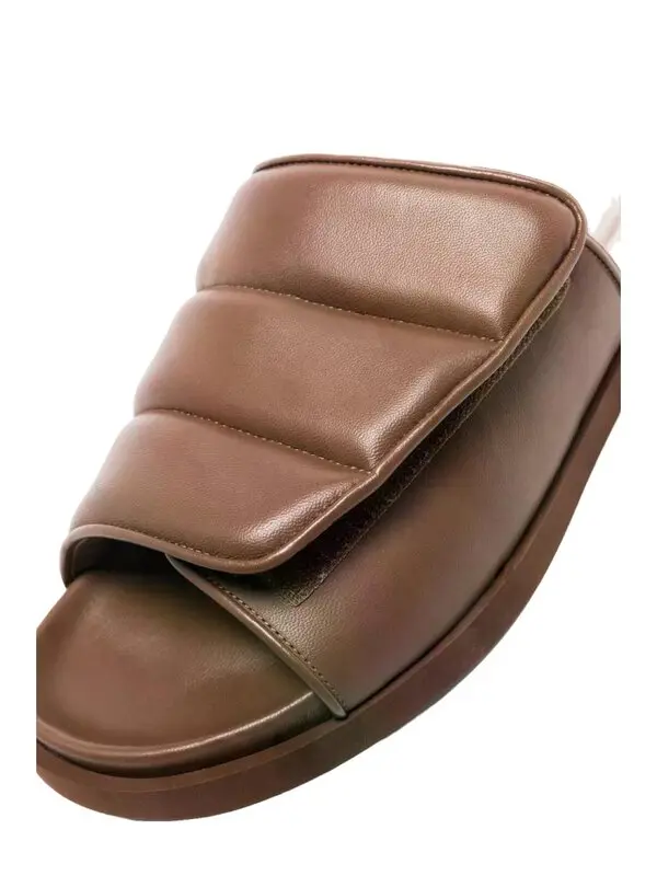 GIABORGHINI Padded Strap Slides - Brown