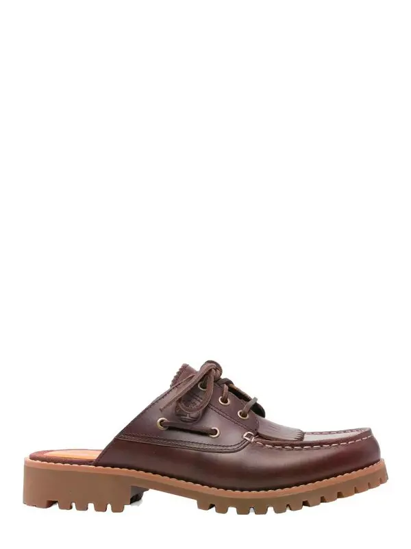 Timberland Noreen Mules With Fringe Detailing And Lace-up Fastening - Red