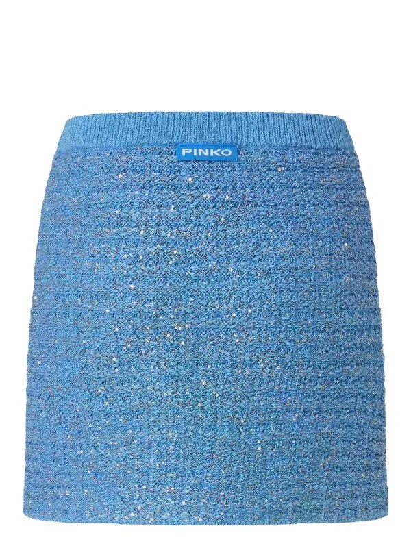 Pinko Tweed Mini Skirt - Blue