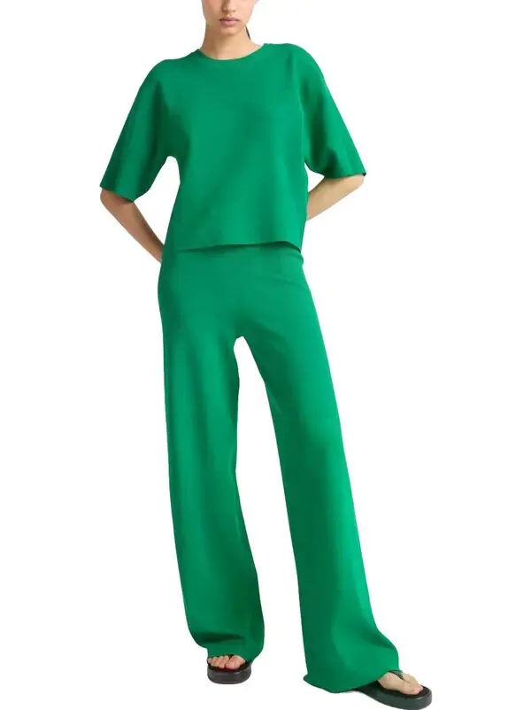 YVES SALOMON Knitted Palazzo Trousers - Green