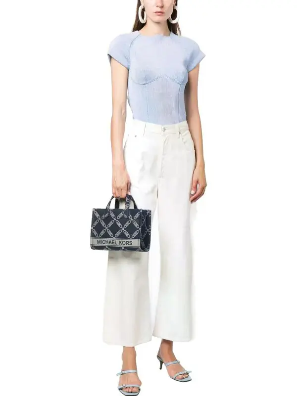Michael Kors Gigi Empire Logo-jacquard Tote Bag - Blue
