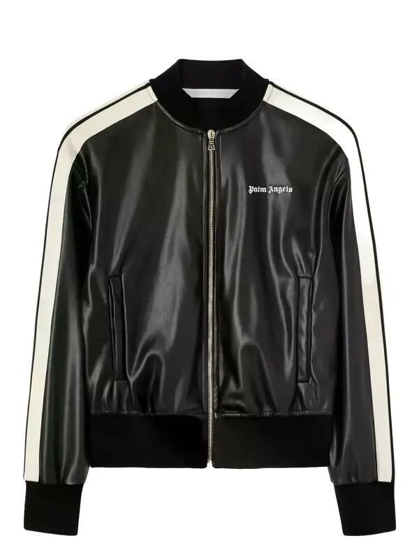 Palm Angels Logo-embroidered Bomber Jacket - Black