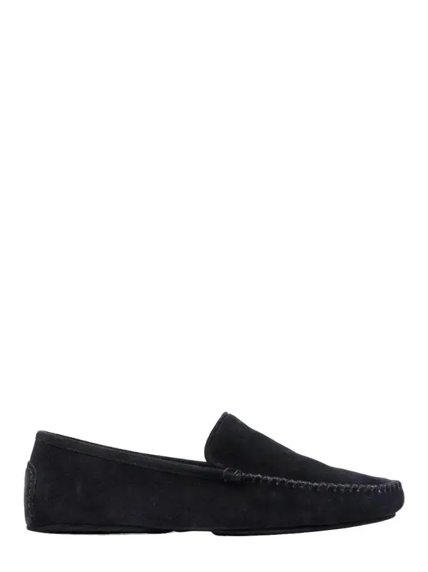 N.peal Navy Suede Moccasin Boat Shoes - Blue