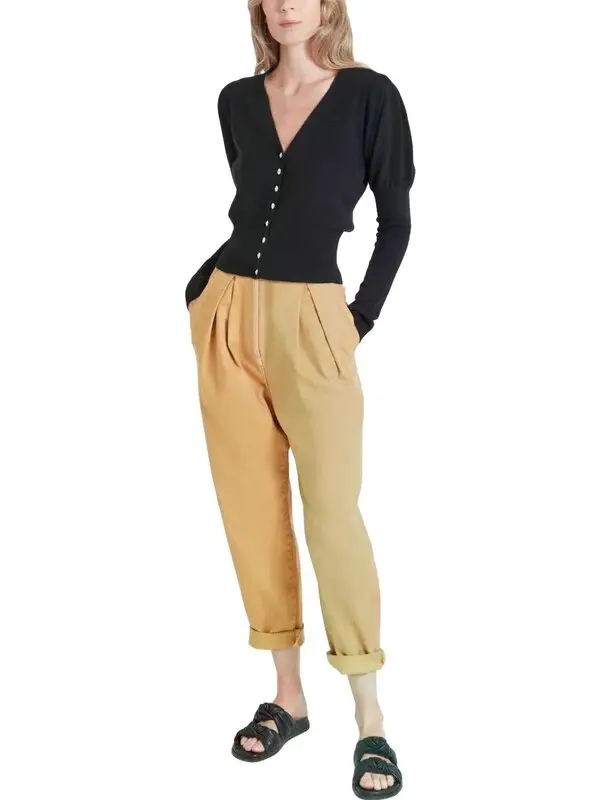 TEMPERLEY LONDON Puff-sleeve V-neck Cardigan - Black