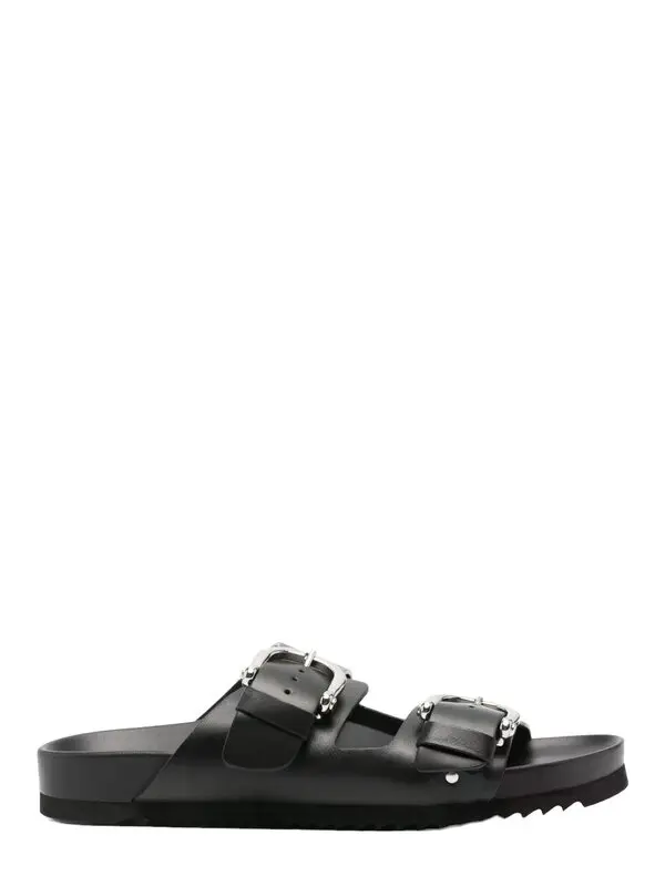P.a.r.o.s.h Buckled Leather Sandals - Black