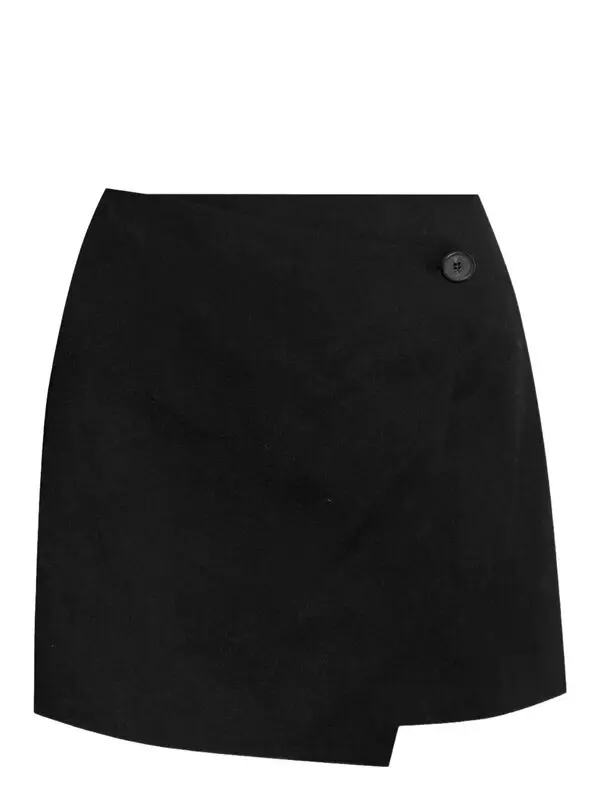 BY MALENE BIRGER Asymmetric Buttoned Mini Skirt - Black