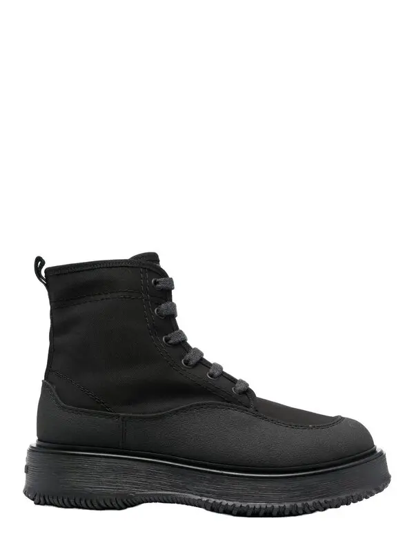 Hogan Lace-up Ankle Boots - Black