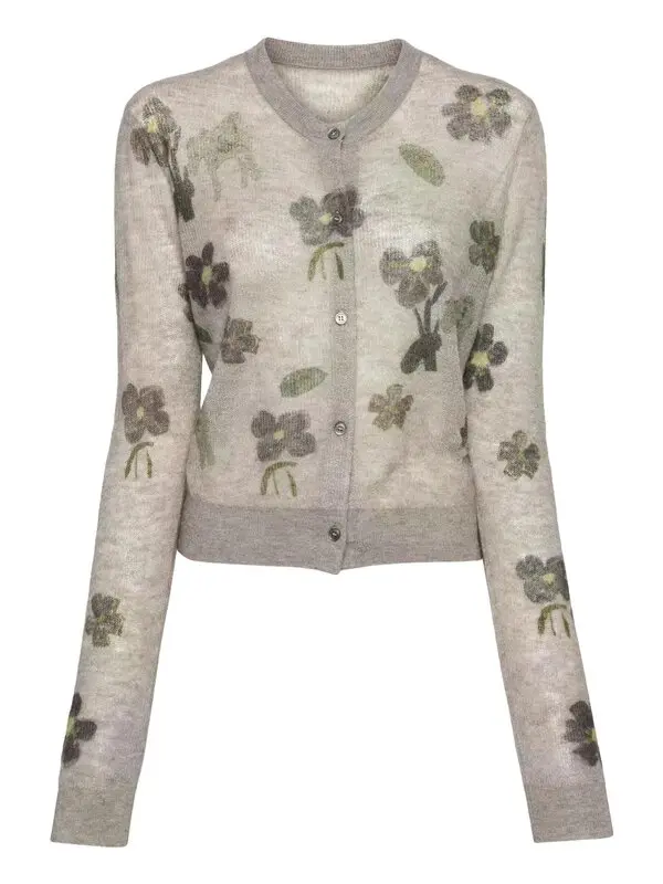 JNBY Floral Intarsia Cardigan - Neutrals