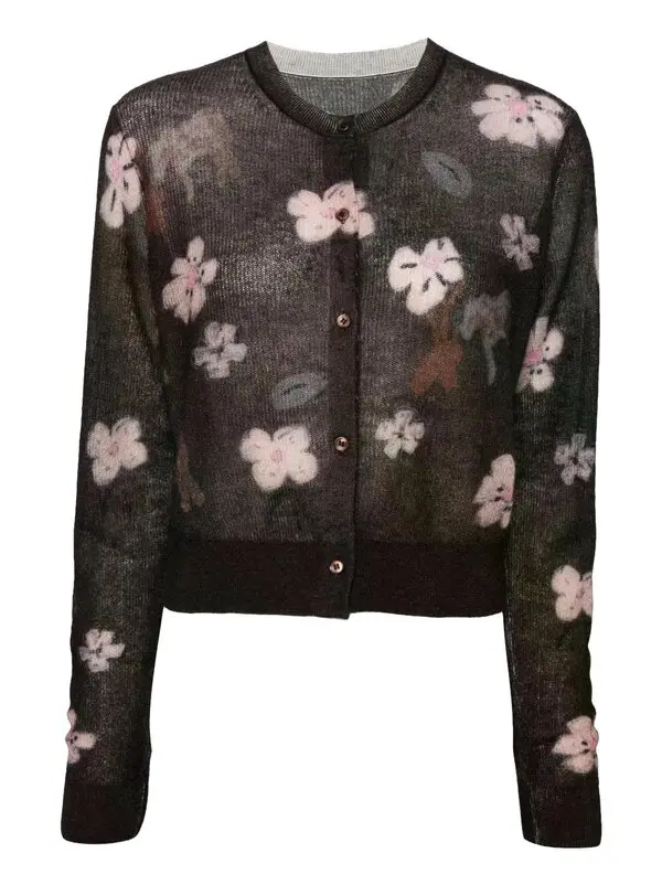 JNBY Floral Jacquard Button-up Cardigan - Brown