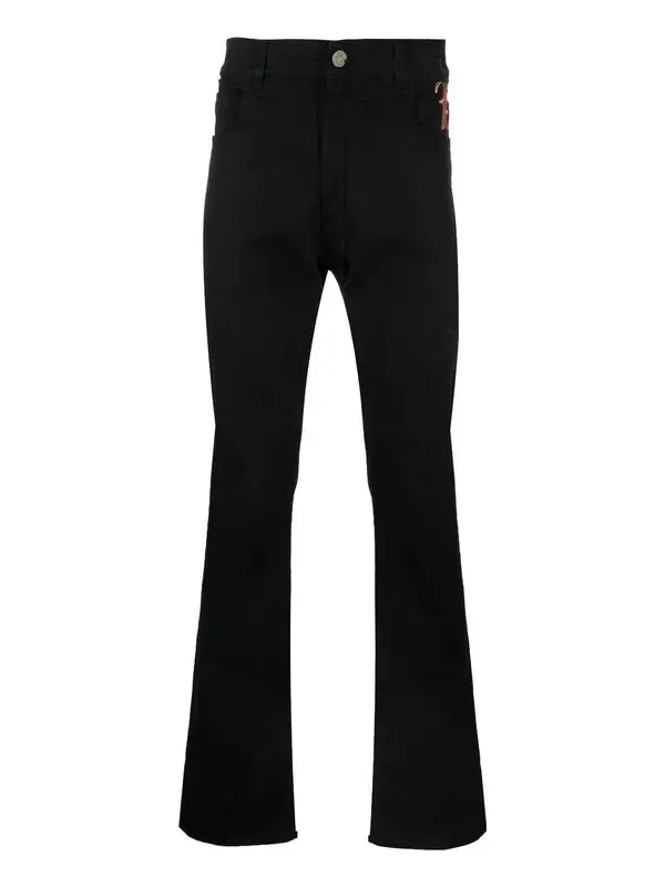 BILLIONAIRE Embroidered Logo Slim-fit Jeans - Black