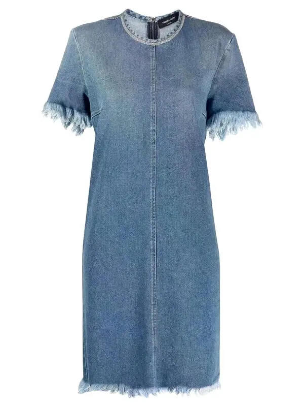 Fabiana Filippi Frayed Denim Dress - Blue