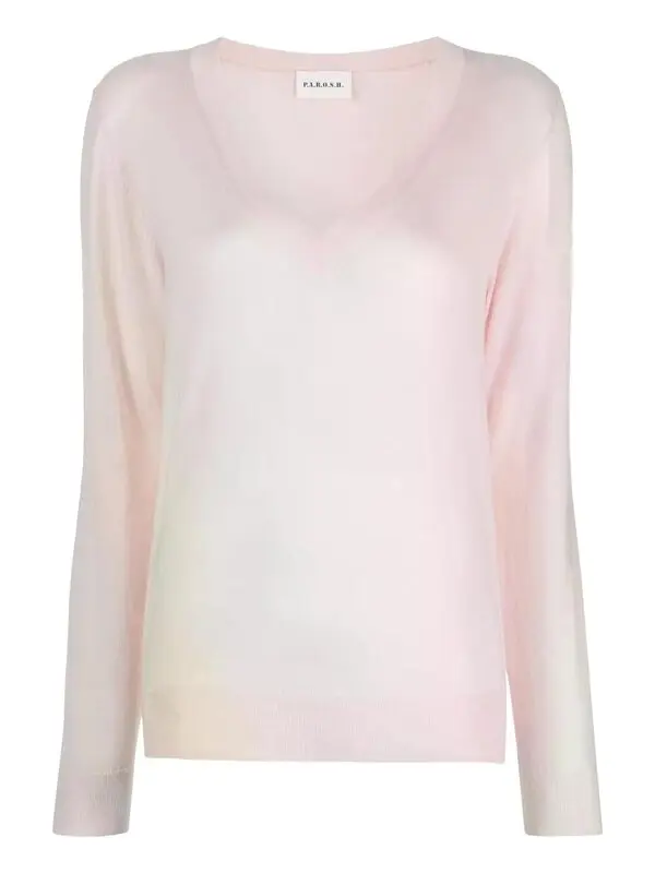 P.a.r.o.s.h Fine-knit V-neck Top - Pink