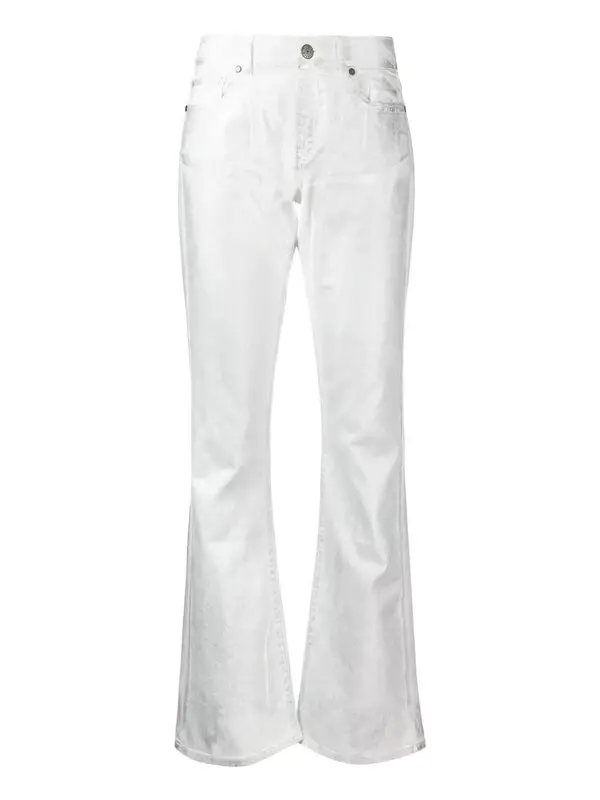 P.a.r.o.s.h Low-rise Bootcut-leg Jeans With Lurex Detailing - White