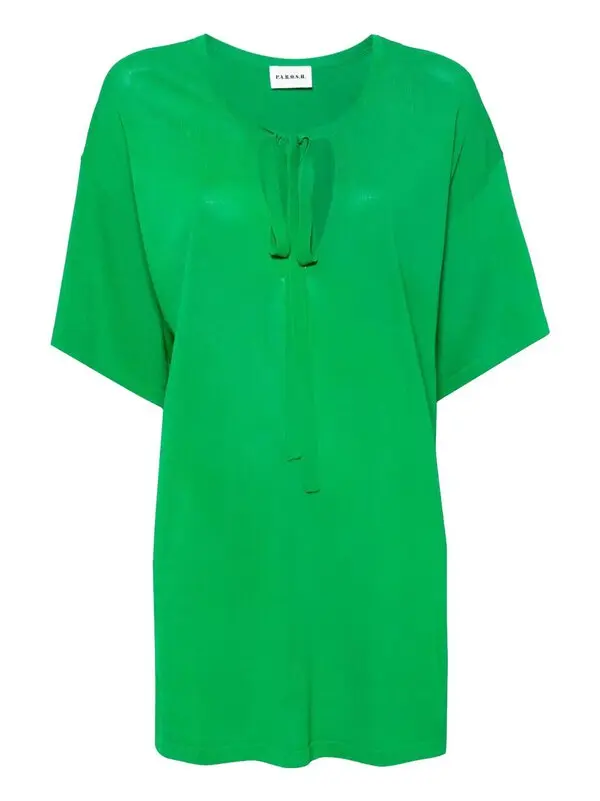 P.a.r.o.s.h Knitted Top With Pussy-bow Detail - Green