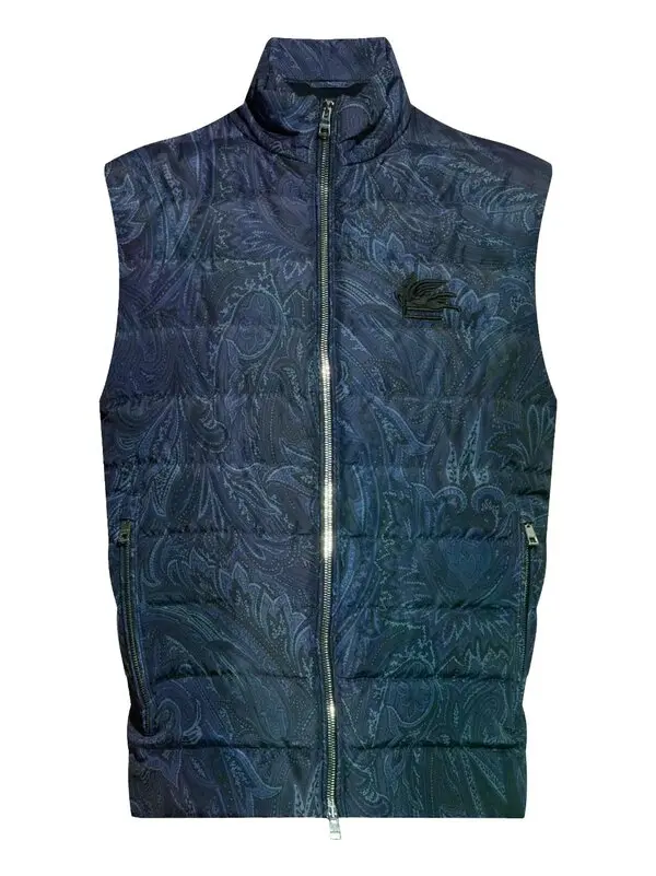 Etro Paisley-print Padded Waistcoat - Blue
