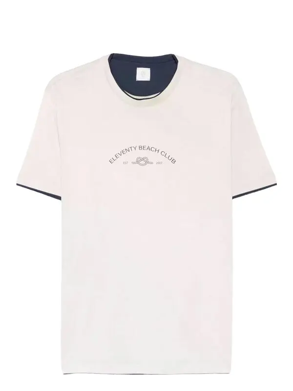 Eleventy Logo-print T-shirt - Neutrals