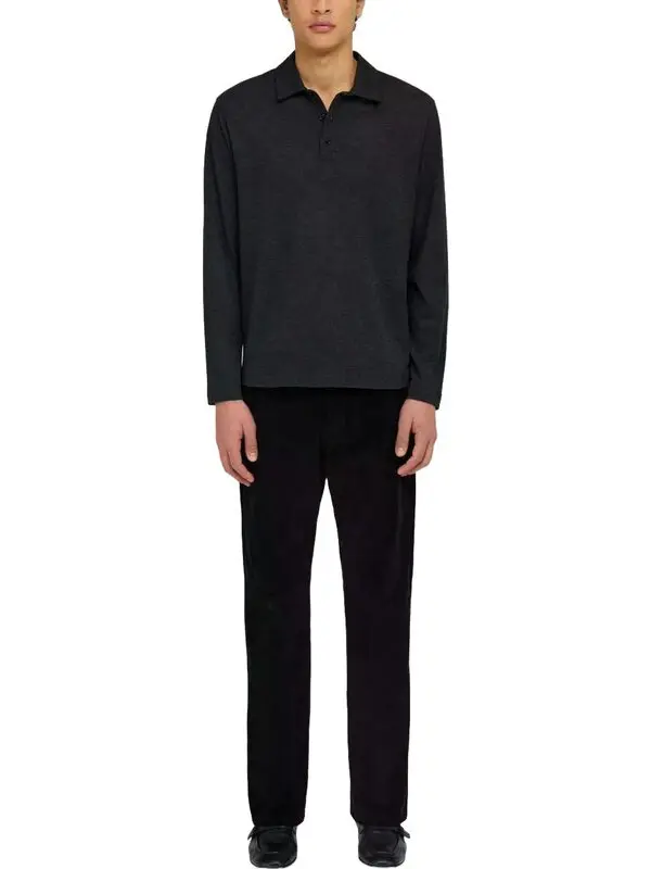 FERRAGAMO Long-sleeve Polo Shirt - Grey
