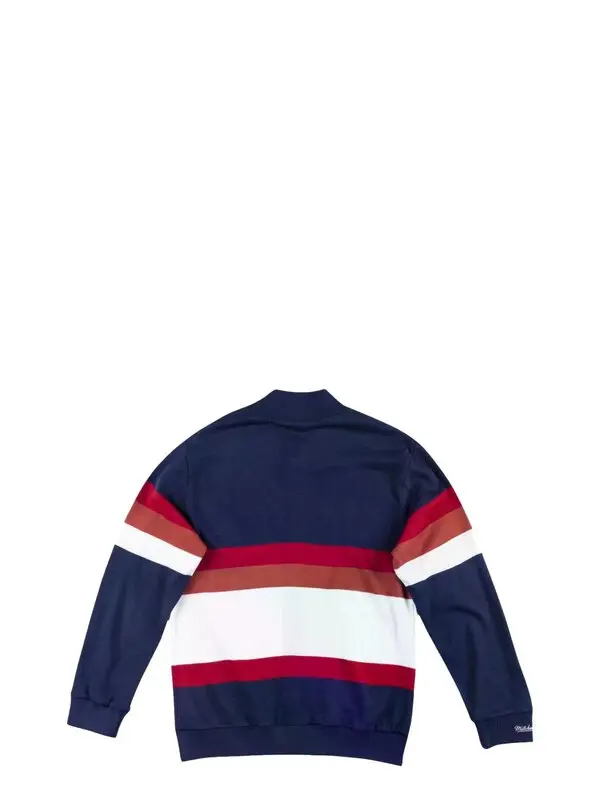 Mitchell & Ness X Mlb Boston Red Sox Striped Zip-up Sweatshirt - Blue