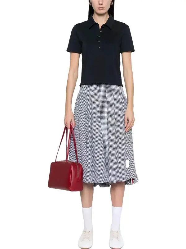 Thom Browne Cotton Short-sleeve Polo Top - Blue