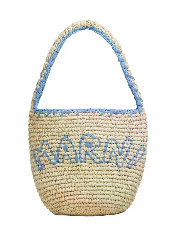 Marni Crochet-embroidered Shoulder Bag - Neutrals