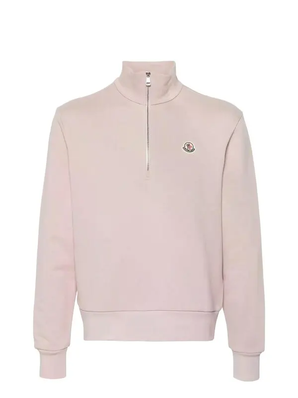 Moncler Logo-patch Cotton Sweatshirt - Pink