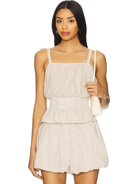 Blanknyc Gingham Top In . Also - Beige