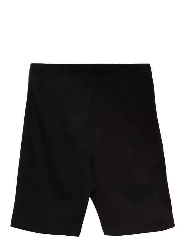 Lacoste Logo Trim Cotton Fleece Shorts - Black