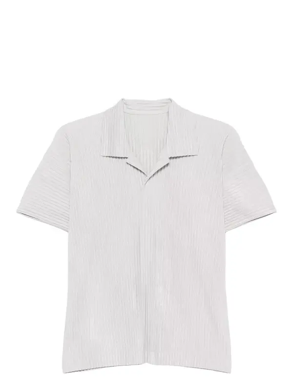 Issey Miyake Pleated Polo Shirt - Grey